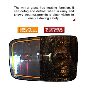 Left Driver Side Heated Mirror Glass Replacement For 2009-2018 Dodge Ram 1500 2500 - Ram 1500 Side Mirror Glass With Rear Holder- Replace 68079362AA 68050298AA