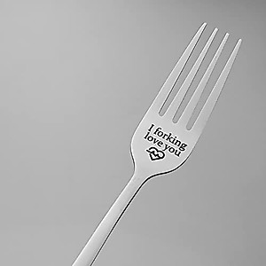 Anniversary Christmas Gifts for Husband Girlfriend from Wife Boyfriend I Forking Love You Fork Gifts for Him Her Funny Birthday Gift Dessert Forks for Couple Hubby Fiance