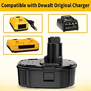 Powilling 2Pack 6.5Ah Lithium-Ion Replacement Battery for Dewalt 18V XRP Ni-Cad Battery DC9096 DC9098 DC9099 DE9039 DE9095 DE9096 DE9098 DW9095 DW9096 DW9098 DE9503 DC9182 Dewalt 18Volt Batteries