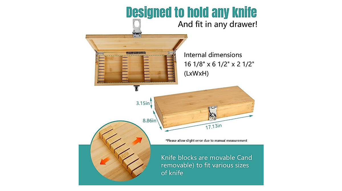 Secure Derkerry Lockable Knife Box - Child Safe Kitchen Storage