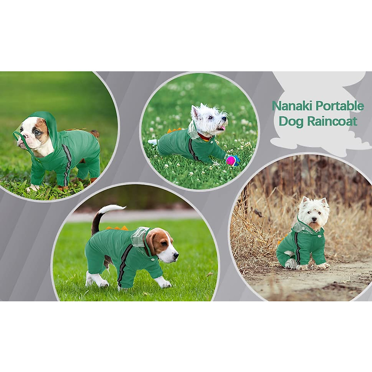 Clear Small Dog Raincoat Jacket Hooded with Reflective Strip, Waterproof Pet Raincoat Slicker Hoodie for Dog with Leash Hole, Lightweight Breathable Pet Rain Poncho Cartoon for Small Dogs Puppies