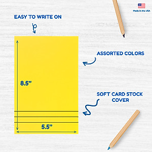 Hygloss Products Colorful Lined Books - Bright, Vibrant Covers - Paperback Books for Journaling, Writing, Arts & Crafts & More - Fun Classroom or Kids Activity - 6 Colors - 5.5 x 8.5” - 6 Books