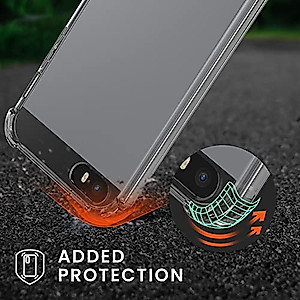 kwmobile Crossbody Case Compatible with Apple iPhone SE (1.Gen 2016) / iPhone 5 / iPhone 5S Case - Clear TPU Phone Cover w/Lanyard Cord Strap - Black/Transparent