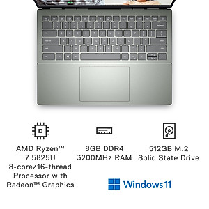 Dell 2023 Newest Inspiron 14 Laptop, 14" FHD(1920 x 1200) Display, AMD Ryzen 7 5825U Processor(8-core), 32GB RAM, 1TB SSD, AMD Radeon Graphics, Wi-Fi 6, Bluetooth, Window 11 Pro, Pebble Green