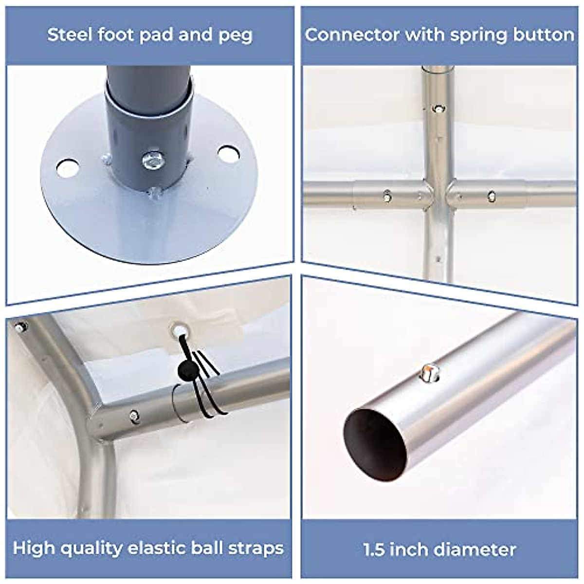 Abba Patio 10 x 20 ft Heavy Duty Carport Car Canopy Garage Boat Shelter Portable Tent for Outdoor Party, Wedding, Birthday, Garden, with 8 Legs Ivory