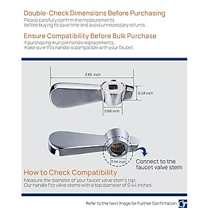 Sepaitek Commercial Faucet Handle Replacement Sink Faucet Handles 3-inch Hot/Cold Faucet Wrist Handle Kit,Suitable for Commercial Kitchen Faucets(Blue)