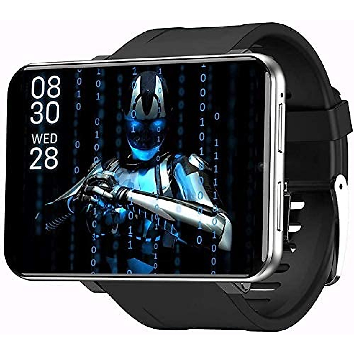 HAZZLER 2.86" DM100 LEM T Upgraded Big Screen 4G Smartwatch with Android 7.1, 8MP Camera 2880 mAh Battery. GPS Fitness & Face Unlock. 3GB RAM + 32 GB Storage (Silver)
