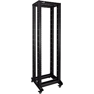 NavePoint 42U 4 Post Server Rack – Open Frame Rack for 19 Inch Equipment, Adjustable Depth 4-Post Network Rack Floor Mount, 42U Server Rack 793lbs Capacity, Black