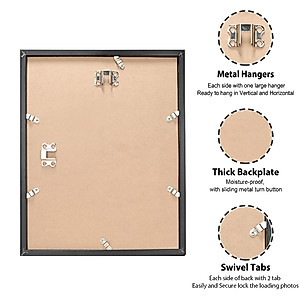 Annecy 11x14 Picture Frame Black（2 Pack）, 11 x 14 Picture Frame for Wall Decoration, Classic Black Minimalist Style Suitable for Decorating Houses, Offices, Hotels