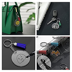 JIARON Acrylic Blank Keychains, 200Pcs Acrylic Blank Keychain kits with 50 Pcs Acrylic Keychain Blanks, 50 Pcs Keychain Tassels 50 Pcs Key Rings with Chain and 50 Pcs Jump Rings for DIY Keychain