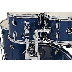 PDP By DW Center Stage Complete Drumkit, 5 Drum Set, Royal Blue Sparkle, 7x10, 8x12, 12x14 Floor, 14x20 Kick, 5x14 Snare (PDCE2015KTRB)