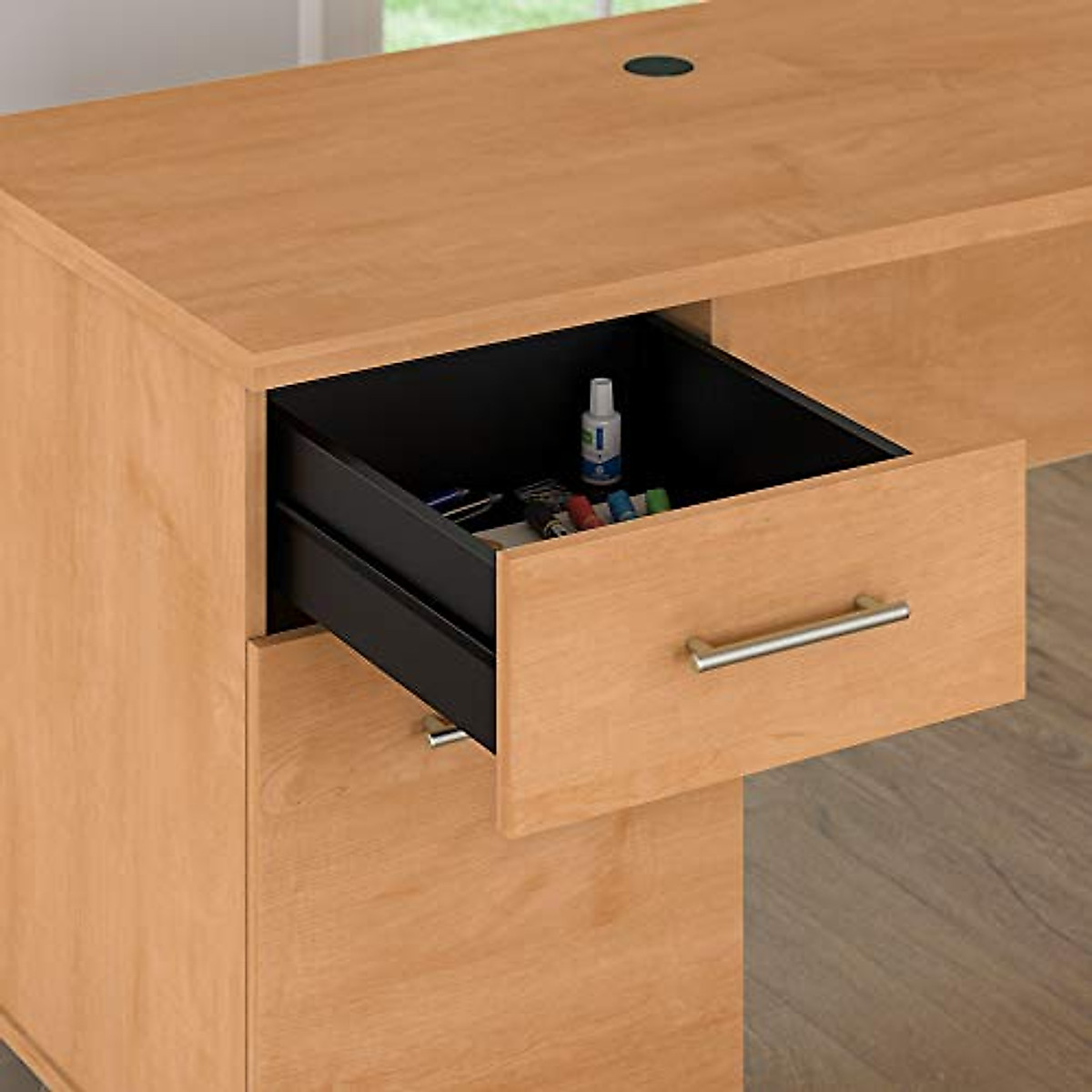 Bush Furniture Somerset 72W Computer Desk with Drawers | Large PC/Laptop Table for Home Office in Maple Cross