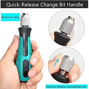 1/4 Hex Screwdriver Bit Holder Handle 2PCS, SKZIRI Hex Screwdriver Bit Handle Holder Set with 1 Quick Change Handle and 1 Magnetic Screwdriver Bit Holder Handle