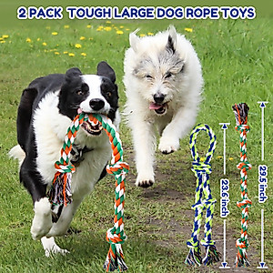loncoldy Dog Toys for Aggressive Chewers 2 Pack Indestructible Dog Rope Toy, Tug of War Rope, Dog Toys for Large Dogs, Dog Chew Toys Teeth Cleaning, Tough Dog Rope Toys for Medium Large Dogs