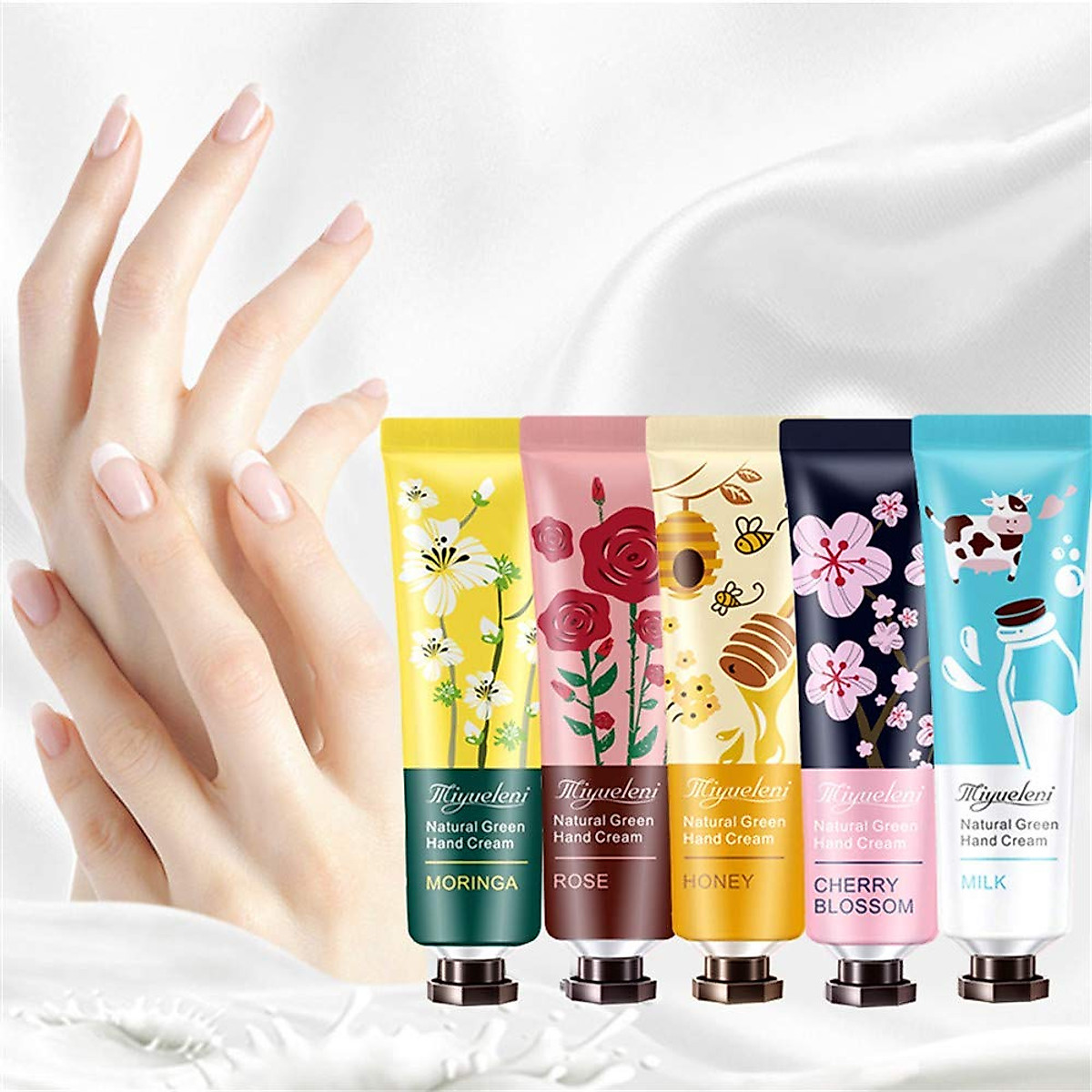 BONNIESTORE 10 Pack Plant Fragrance Hand Cream, Moisturizing Hand Care Cream Travel Gift Set With Natural Aloe And Vitamin E For Women Bridesmaid-30ml