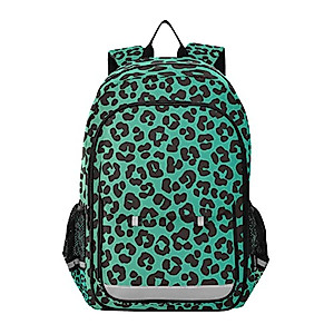 ALAZA Green Leopard Print Cheetah Laptop Backpack Purse for Women Men Travel Bag Casual Daypack with Compartment & Multiple Pockets