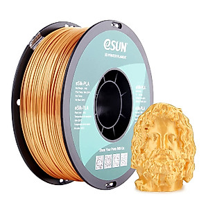 eSUN Silk PLA 3D Printer Filament, Dimensional Accuracy +/- 0.03 mm, 1 kg Spool, 1.75 mm, Gold