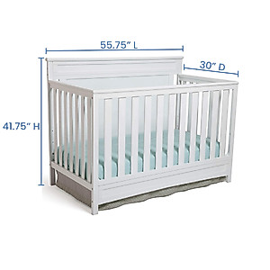 Delta Children Princeton 4-in-1 Convertible Baby Crib, White