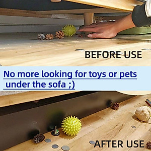 Benlynnx 32.8 Ft Under Couch Blocker for Toy/Pet (Large Width 4.3 Inch), Adjustable Under Sofa Blocker to Avoid Things Sliding Under Furniture (Include 2.4 Ft Adhesive Mounting Strap)