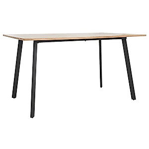 Safavieh Home Collection Leith Mid-Century Scandinavian Natural/Black Stripe Rectangle Dining Table