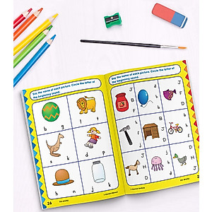 Carson Dellosa Beginning Reading Workbook―Kindergarten Early Reader Phonics Practice With Stickers, Incentive Chart, Puzzles, Coloring Activities (64 pgs) (Home Workbooks)