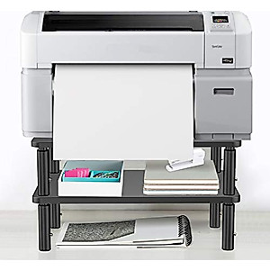 Husky Mounts Monitor Riser Laptop Stand, Adjustable Legs, Stackable, 14.5" x 9.25" x 5.5" Max Height, Matte Steel, Black.