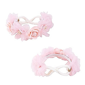BFNAAgirl Flower Headband for Baby Girl Elastic Baby Floral Headbands Crown Hairbands Hair Accessories for Newborn Infant Toddlers Kids 3pcs/set