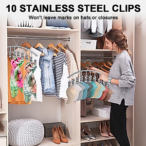 ZURLEFY Closet Systems Organizers and Storage for Small Closets, 20 Clips Room Jeans Organization for Closet, Portable Closets for Hanging Clothes (26-06)