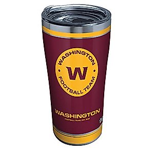 Tervis Triple Walled NFL Washington Insulated Tumbler Cup Keeps Drinks Cold & Hot, 20oz - Stainless Steel, Touchdown
