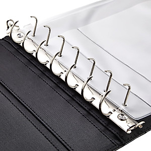 7 Ringed Business Check Binder for Checkbooks, Faux Leather Folder for 600 Checks (14 x 10 in)