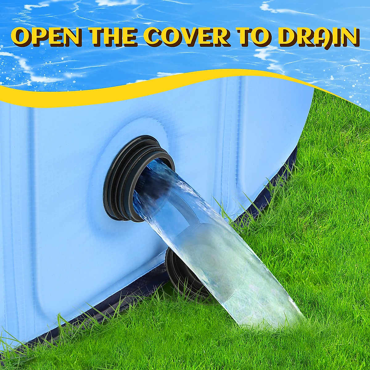 Jecoo Dog Pool for Large Dogs Kiddie Pool Hard Plastic Foldable Dog Bathing Tub Portable Outside Kids Swimming Pool for Pets and Dogs