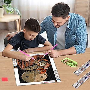 RICUVED Diamond Art, Halloween Diamond Art Kits for Adults Full Round Drill, DIY 5D Horror Movie Diamond Dots Painting Arts and Crafts Gift Home Wall Decor 12x16Inch