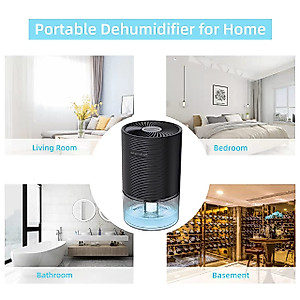 Dehumidifier, Small Dehumidifiers for Home 26OZ Mini Dehumidifiers for Basement, Small Room, Bathroom, Bedroom, RV, Quiet Dehumidifiers with Night Lights Up to 161 sq ft Black