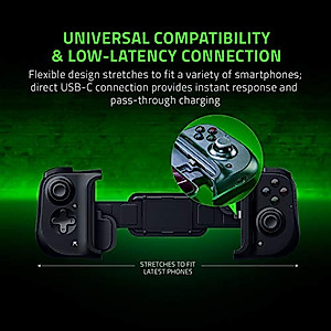 Razer Kishi Mobile Game Controller / Gamepad Designed for Xbox Android USB-C: Game Pass Ultimate, xCloud - Game Pass Controller - Passthrough Charging - Mobile Controller Grip Samsung and more (Renewed)