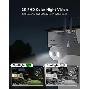 blurams 2K Security Camera Outdoor, 360° PTZ Cameras for Home Security Outside with Motion Detection Tracking, Color Night Vision, Two-Way Audio, IP66 Weatherproof, 2.4GHz Wi-Fi, Works with Alexa