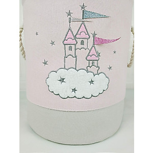 KUNRO Large Sized Round Storage Basket Organizer Bin Laundry Hamper for Nursery Clothes Toys