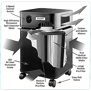 Austin Air Healthmate - High-Efficiency HEPA Air Purifier for Allergies, Dust, and Odors, Enhance Your Indoor Air Quality, Black