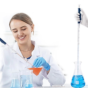 ONiLAB Glass Graduated Pipette, 10ml,Tolerance ±0.1ml, Standard Sodium Calcium Glass Pipettes for Transfer Liquid or Essentail Oil for Lab, Chemistry（10 pcs） 17900304