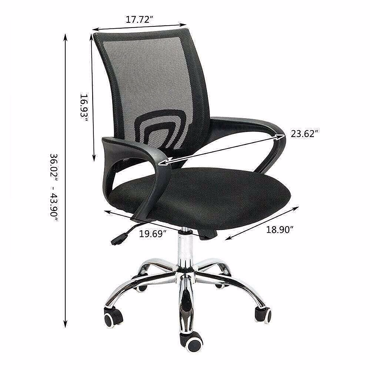 JTSQ Ergonomic Mesh Office Chair Adjustable Swivel Computer Desk Task Black Gaming Chair Office Chair Desk Chair Computer Chair Home Office Desk Chairs Gamer Chair Office Chairs
