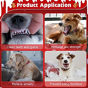 YUEPET Christmas Squeaky Dog Chew Toys, Reindeer Plush Dog Toys for Cleaning Teeth, Durable Stuffed Dog Toys with Crinkle Paper for Puppies Small Medium Dogs