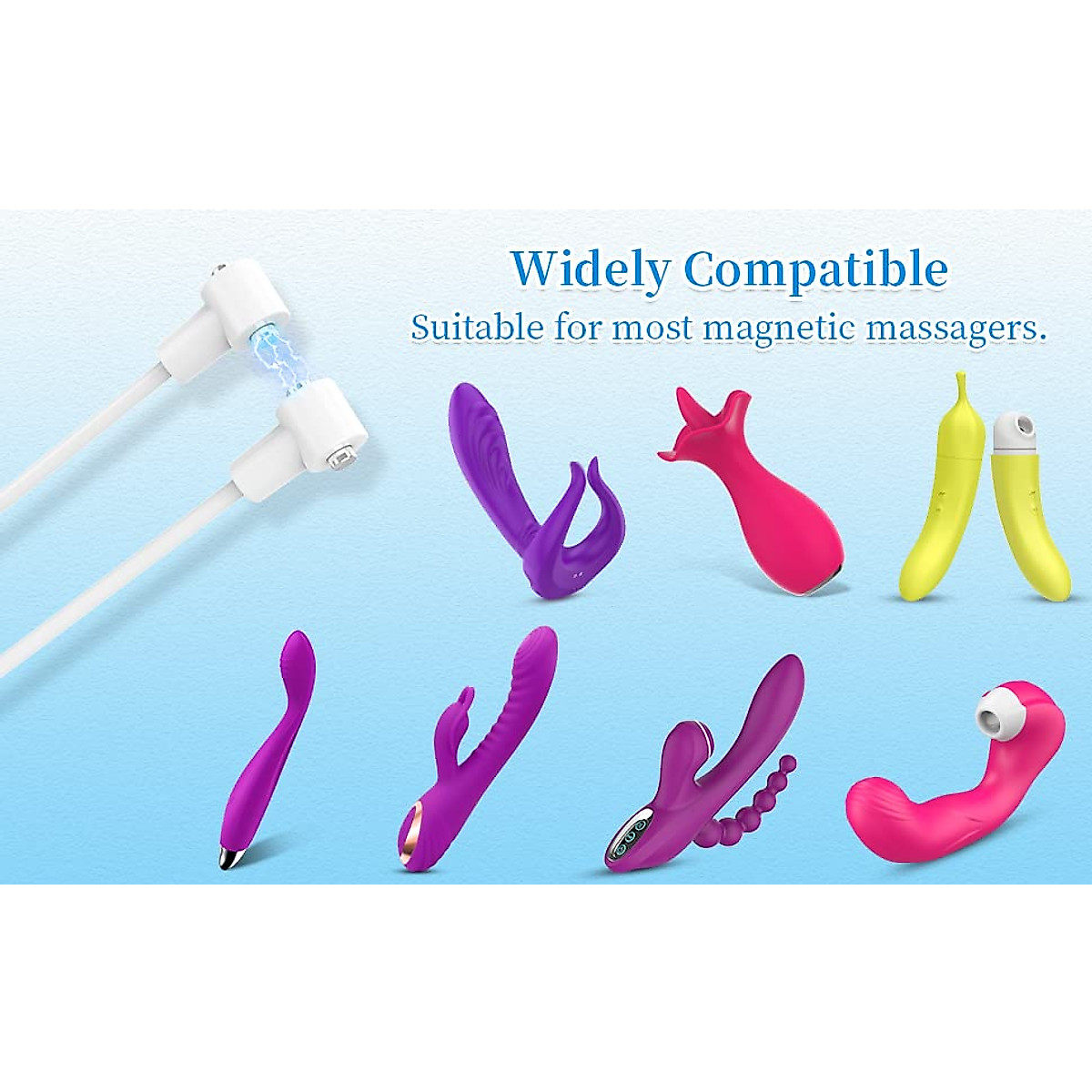 Fast Charging Magnetic USB Cable Cord Universal Charger for Massager, Compatible with Power Bank, Phone Charger Adapter & Computer, Suitable for Most Magnetic Massagers