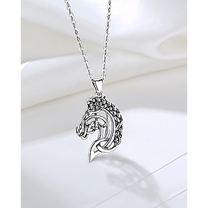 CELESTIA Horse Gifts for Women Sterling Silver Horse Pendant Necklace Horse Jewelry Gifts for Horse Lovers