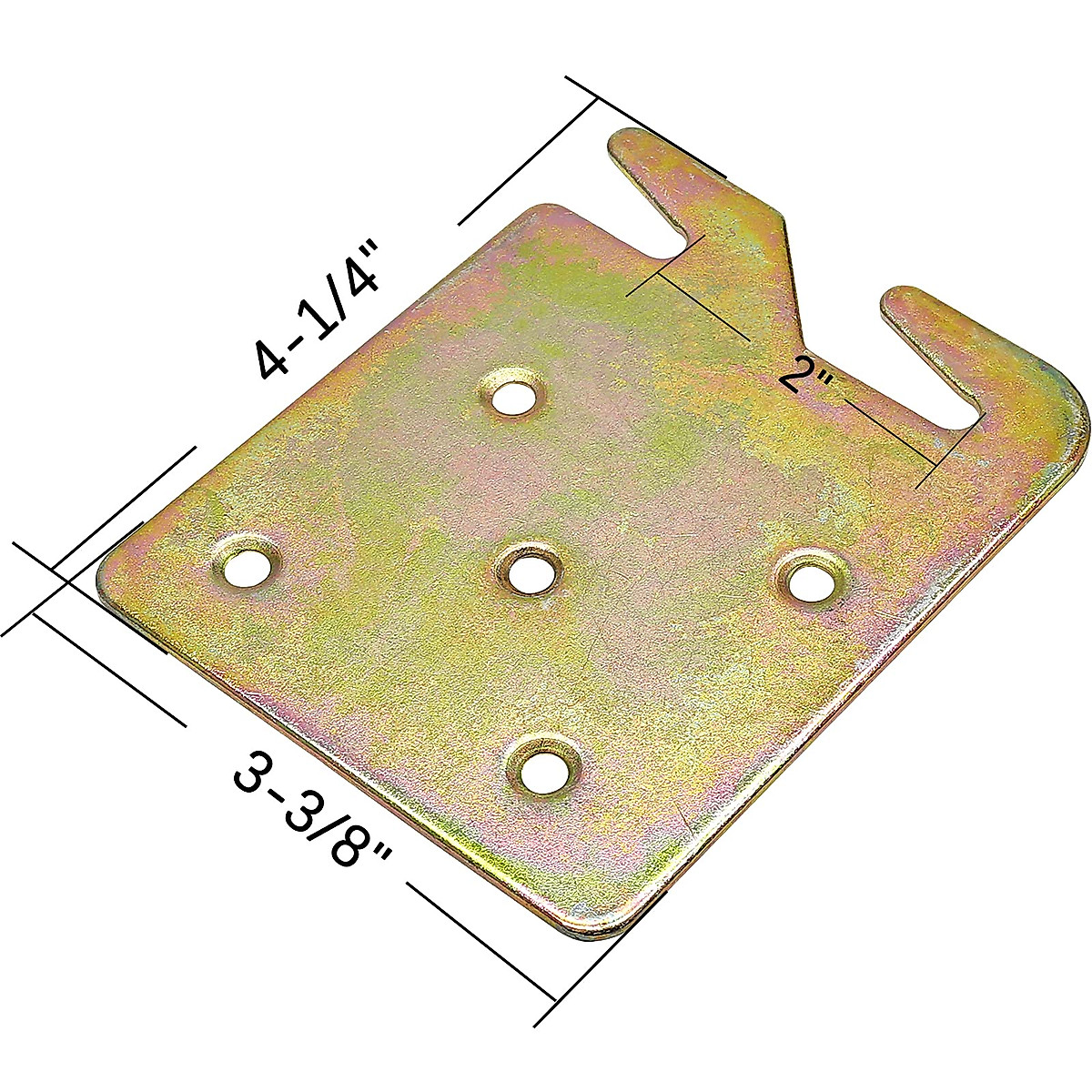 BokWin 4PCS Heavy Duty Wood Bed Rail Hook Plates, Universal Bed Claw Hook Plates for Wooden Headboard Footboard Frame Bracket with Mounting Screws