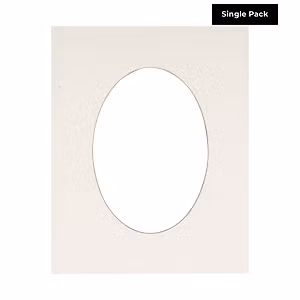 CountryArtHouse Oyster Shell White Acid Free 11.7x16.5 Oval Picture Frame Mat with White Core Bevel Cut for 11x13.5 Pictures - Fits 11.7x16.5 Frame - Pack of 1 Matboard
