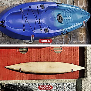 unp POETISKE Utility Hooks Ladder Hooks with 9.8'' Jumbo Arm Garage Storage Organizer Hang Folding Chair Bike Ski Tool Heavy Duty 4PC