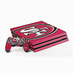 Skinit Decal Gaming Skin Compatible with PS4 Pro Console and Controller Bundle - Officially Licensed NFL San Francisco 49ers Large Logo Design
