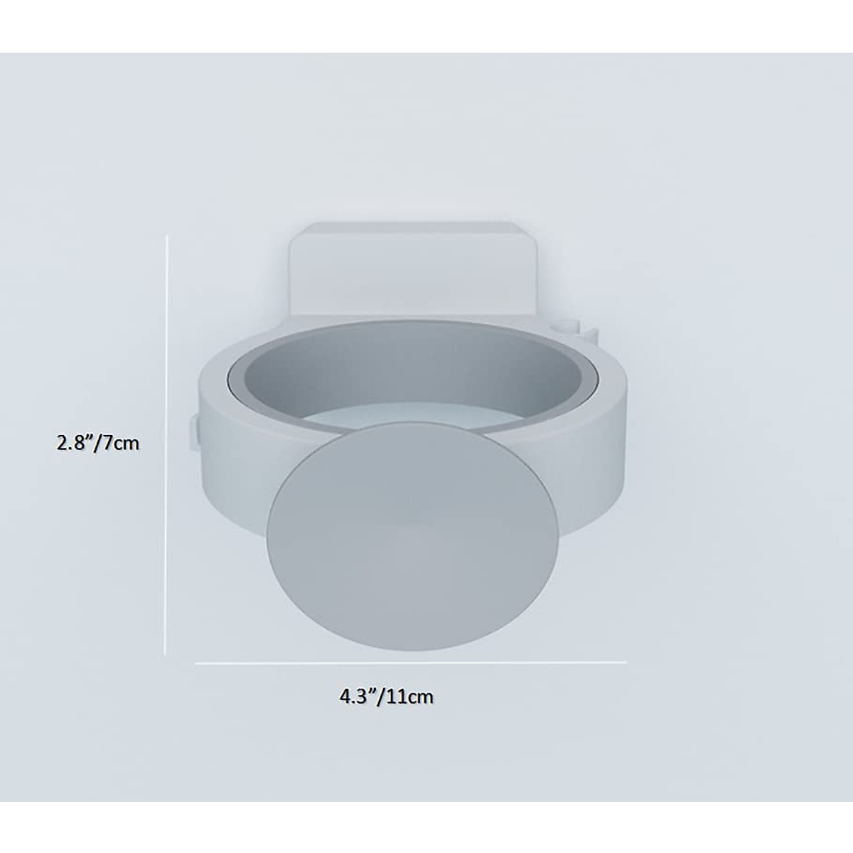 No Drilling, Hair Dryer Holder, Household Wall Mounted Bathroom Hair Dryer Storage Rack (White Gray)