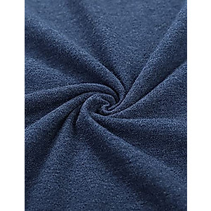 CRZ YOGA Men's Lightweight Pima Cotton Long Sleeve T-Shirts Loose Fit Fashion Casual Workout Tees Navy Heather Large