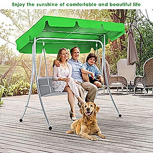 Yuehuam Patio Swing Canopy Cover, Heavy Duty 210D Polyester Waterproof Swing Replacement Top Cover for 3 Seat Swing Waterproof Dustproof Protection