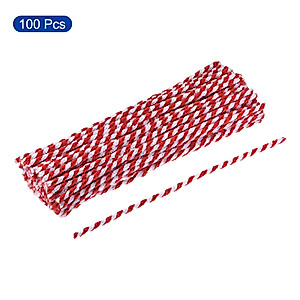 MECCANIXITY Pipe Cleaners Chenille Stems 30cm/12 Inch for DIY Art Creative Crafts Decorations, Red White Pack of 100